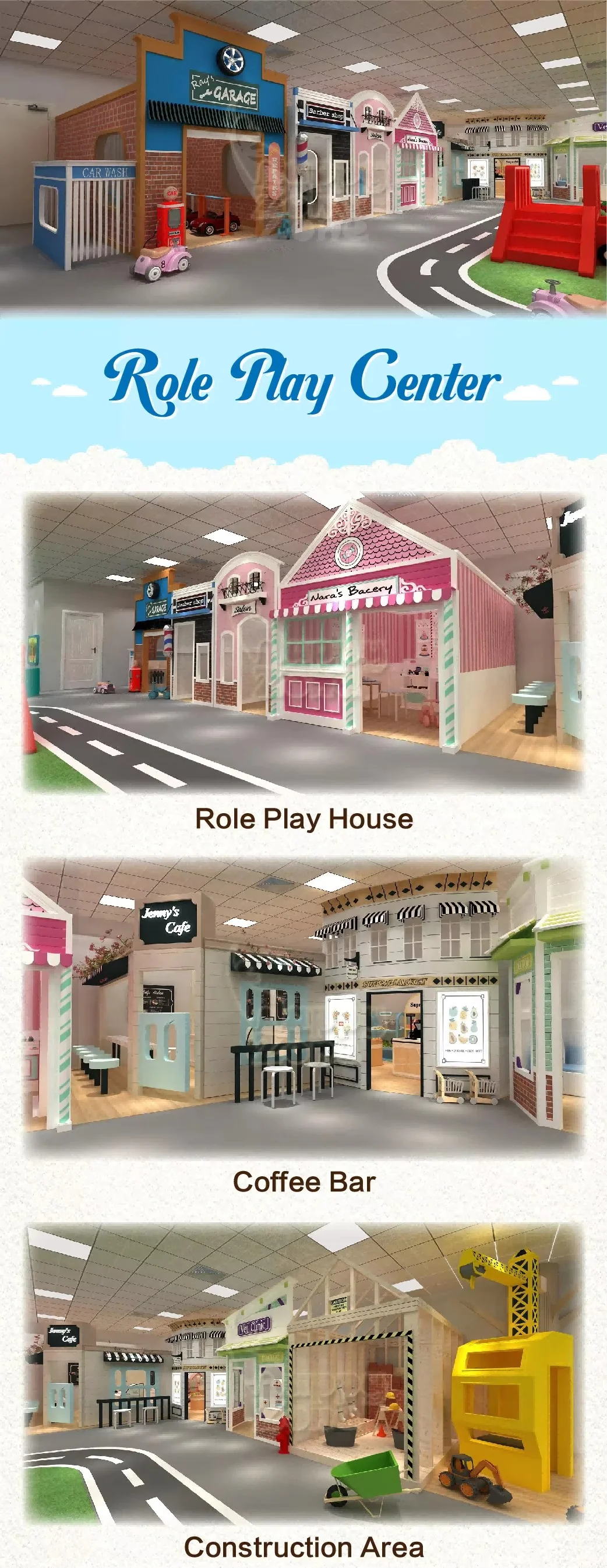 Wholesale Wooden Pretend Play House Role Play Town Toddler Soft Play ...
