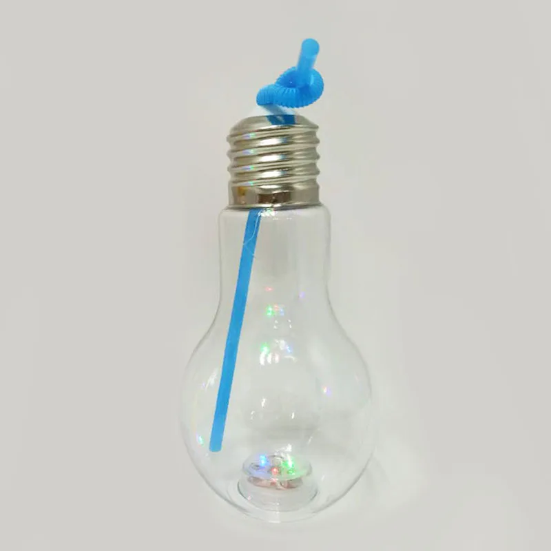 Plastic Transparent Light Bulb Water Bottle 500 Ml Led Light Up Party ...