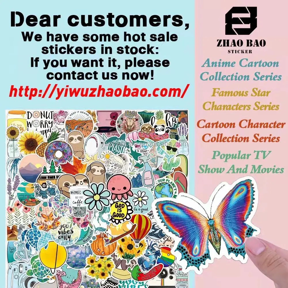 Wholesale 50pcs Random Cute Vinyl Sticker Packs - DIY Die Cut Stickers
