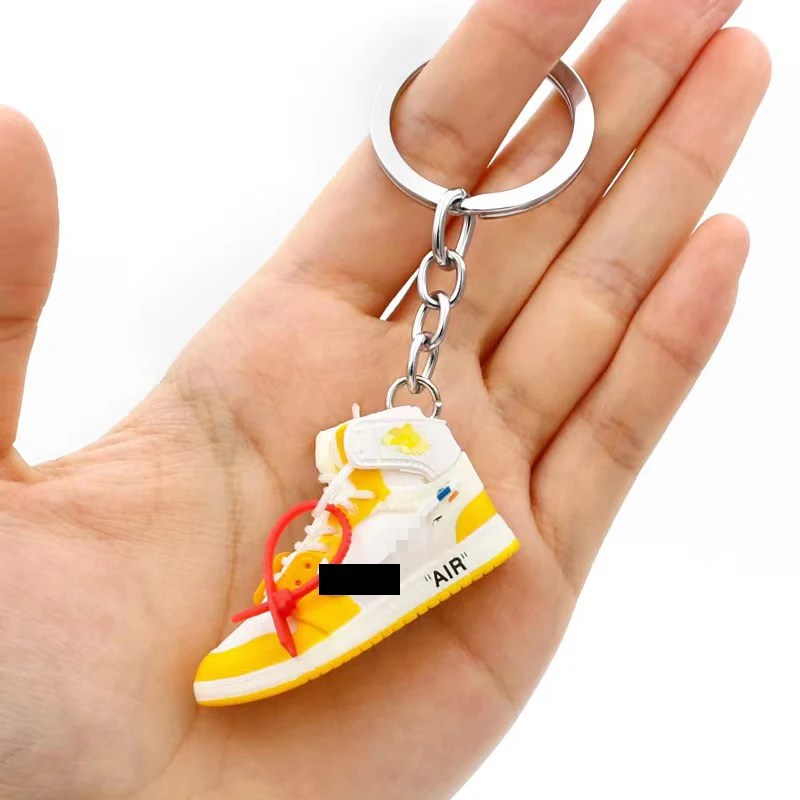 Rubber Pvc Plastic Basketball 3d Mini Shoe Keychain Ow Aj1 Jor Dan Shoe ...