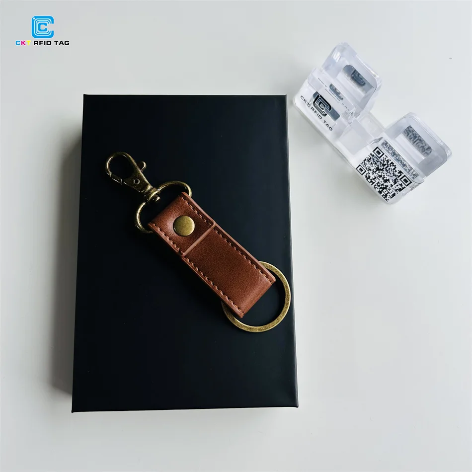 Custom Logo Leather Rfid Key Fob Keychain For Access Control System ...