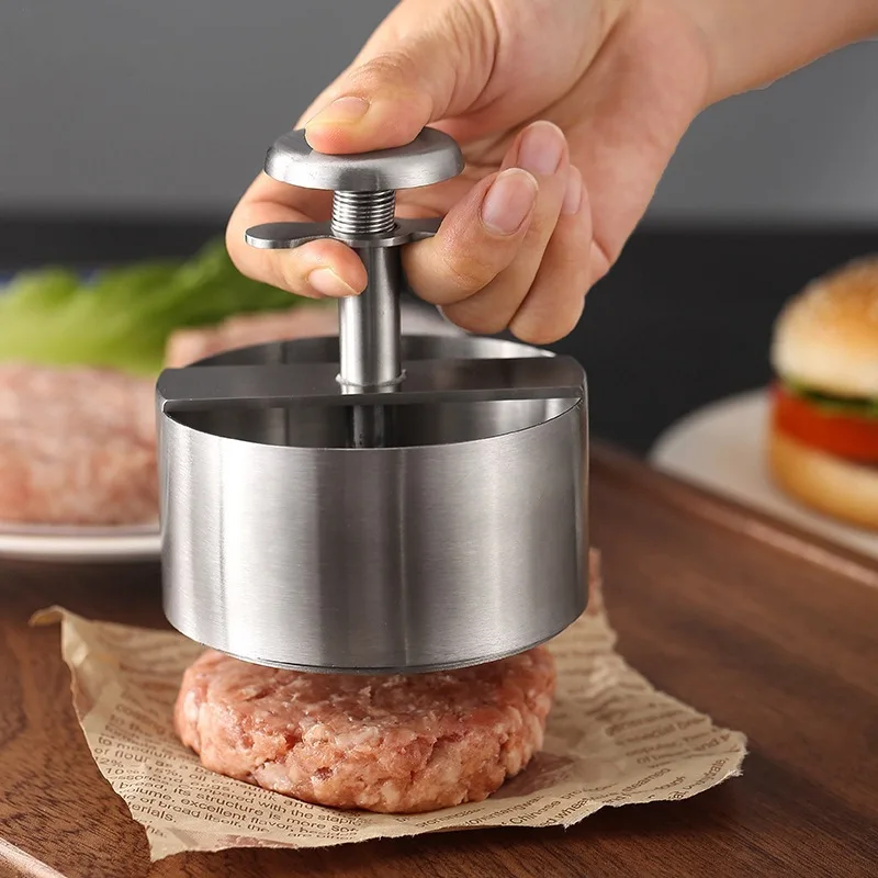 Food Grade New Round Meat Compactor Stainless Steel Manual Burger Press ...