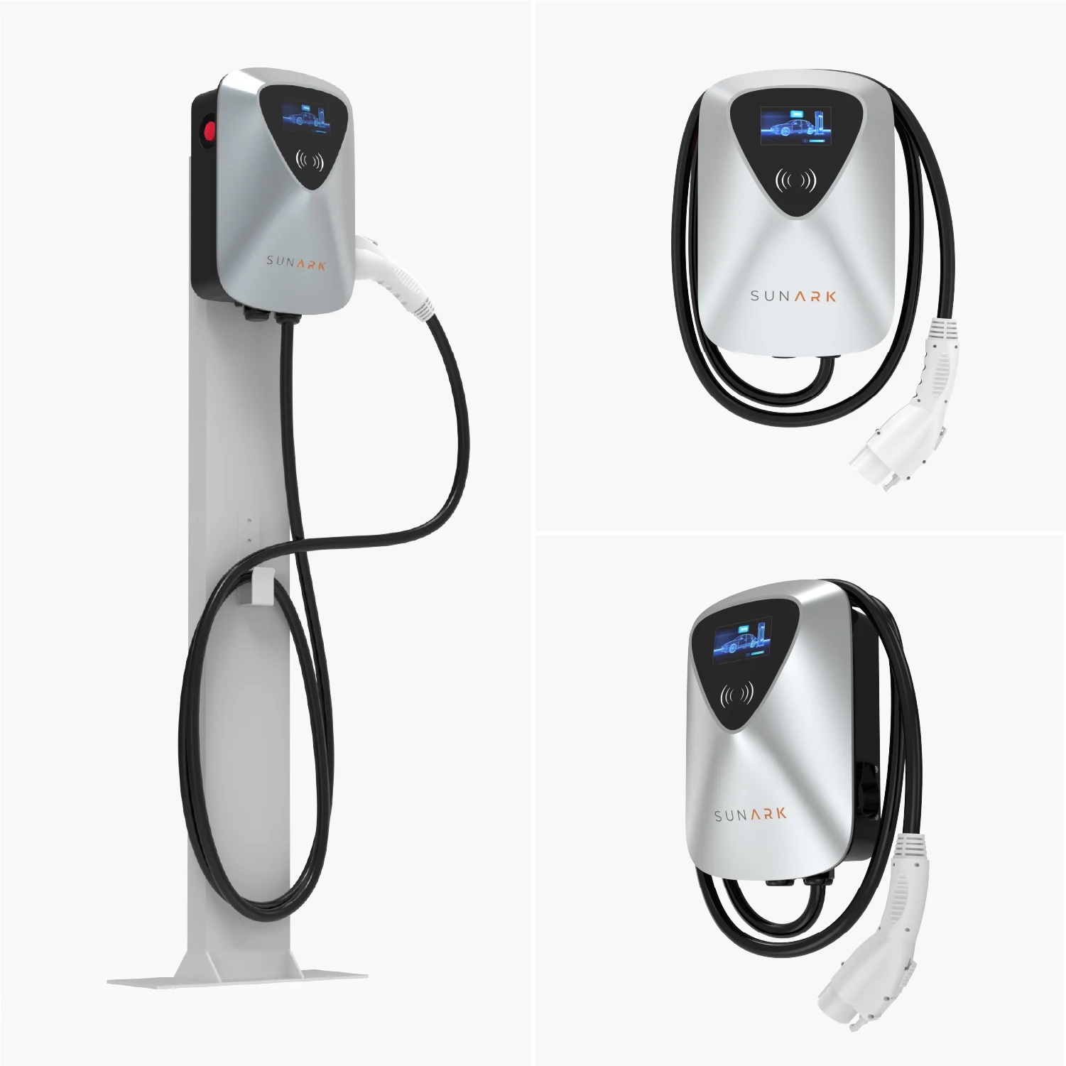 Sunark Ocpp Ev Charger Nfc Type 2 Uk Plug Mode 3 3.5kw 7kw 11kw 22kw 3 ...