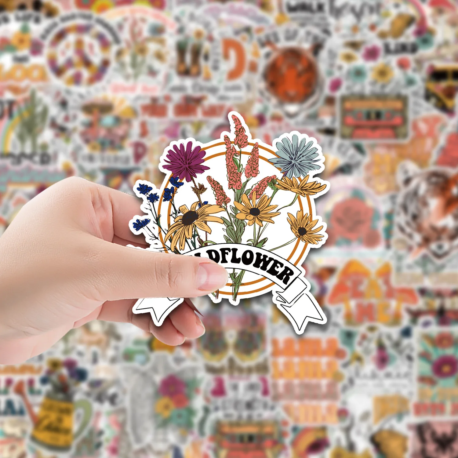 100pcs New Aesthetic Hippie Art Printing Cool Vintage Style Inspiration ...