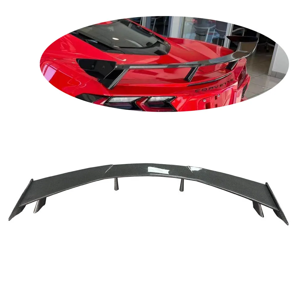 Carbon Fiber High Wing Rear Spoiler For Chevrolet Corvettes C8 Rrear ...