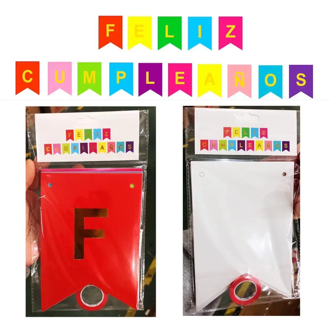 Feliz Cumpleanos Banner Colorful Spanish Happy Birthday Bunting Mexican ...