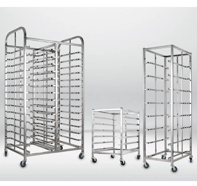 Stainless Steel Bakery Trolley Mobile Sheet Pan Racking Trolley Bakery ...