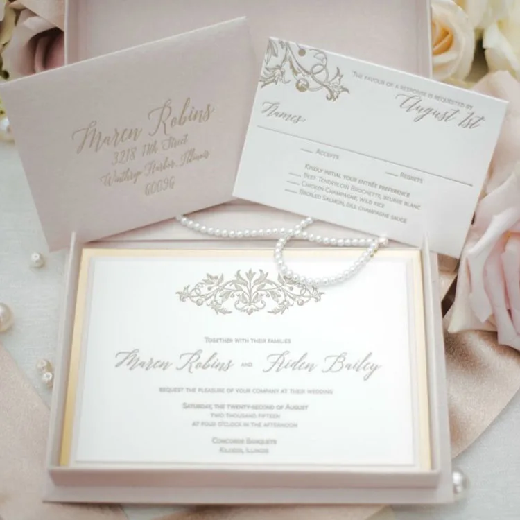 Wedding Invitation Box Luxury Gift Packaging Magnetic Closure Luxury ...
