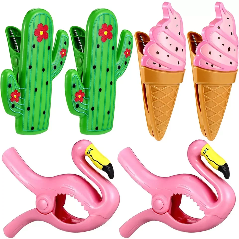 2PCS Pineapple Watermelon Towel Holder Clips Cute Flamingo Summer Beach ...
