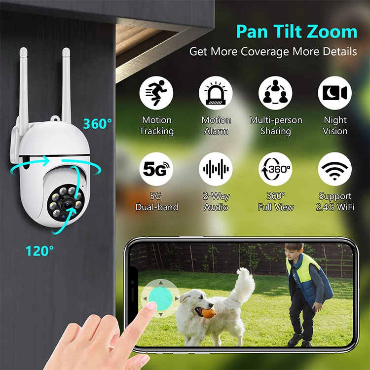 A7 1080P V380 Pro App PTZ Camera - Home Security & Night Vision