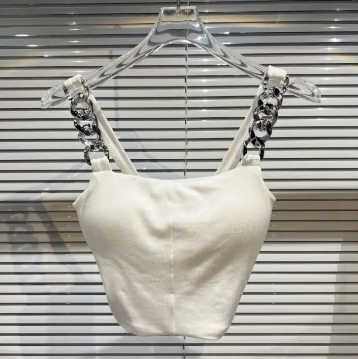Summer Sling Female Crop Top Chain Shoulder Strap Camisole For Women ...