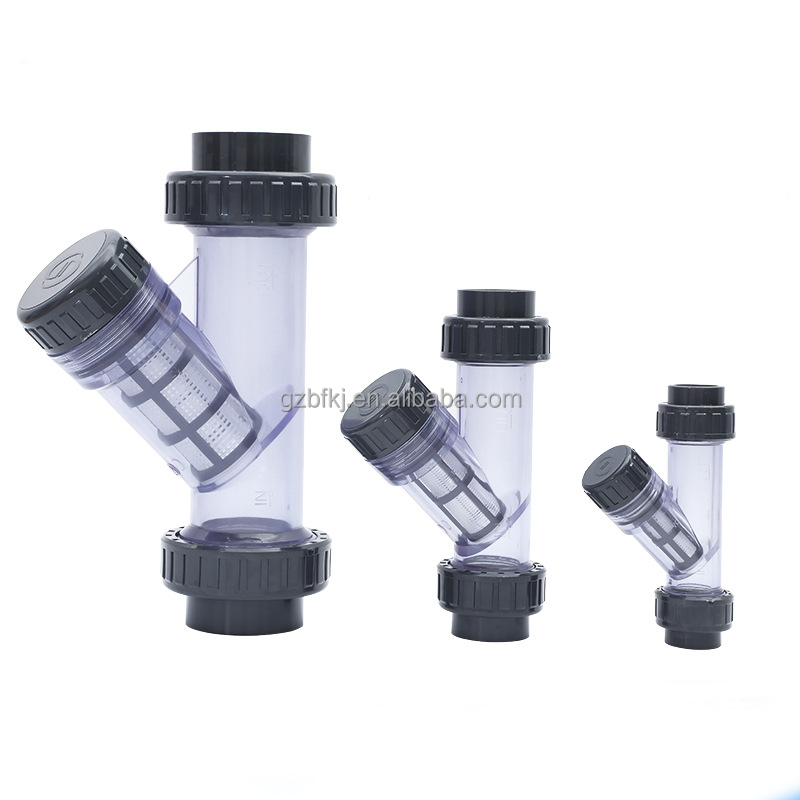Industrial Y-type Filter Transparent Pvc Material Strainer For Dosing ...