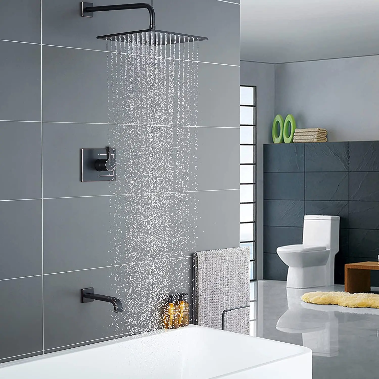 Aquacubic Orb Rainfall Shower Head Handheld Spray Bathroom Shower ...