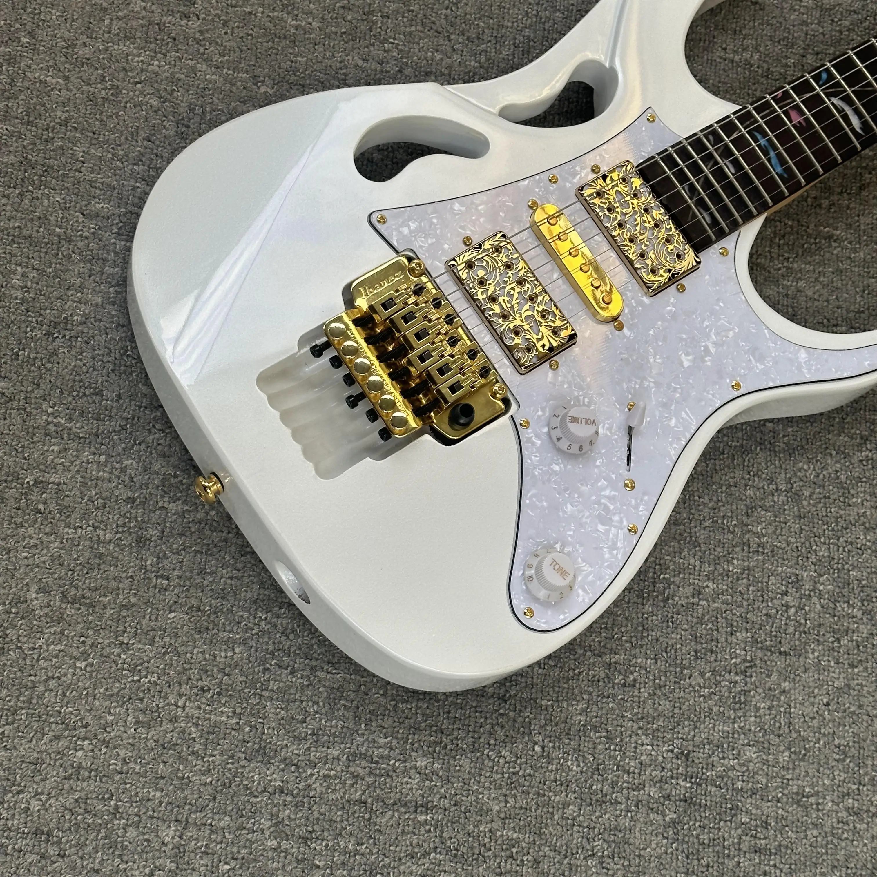 Ibn White 7V Electric Guitar - HSH Hardware & Fast Shipping