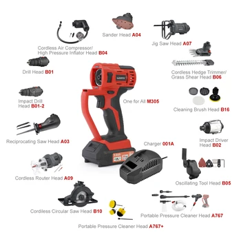 20v All-in-one Multi Function Cordless Tool Combo Kit With Quick Change Connection Power Tool ...