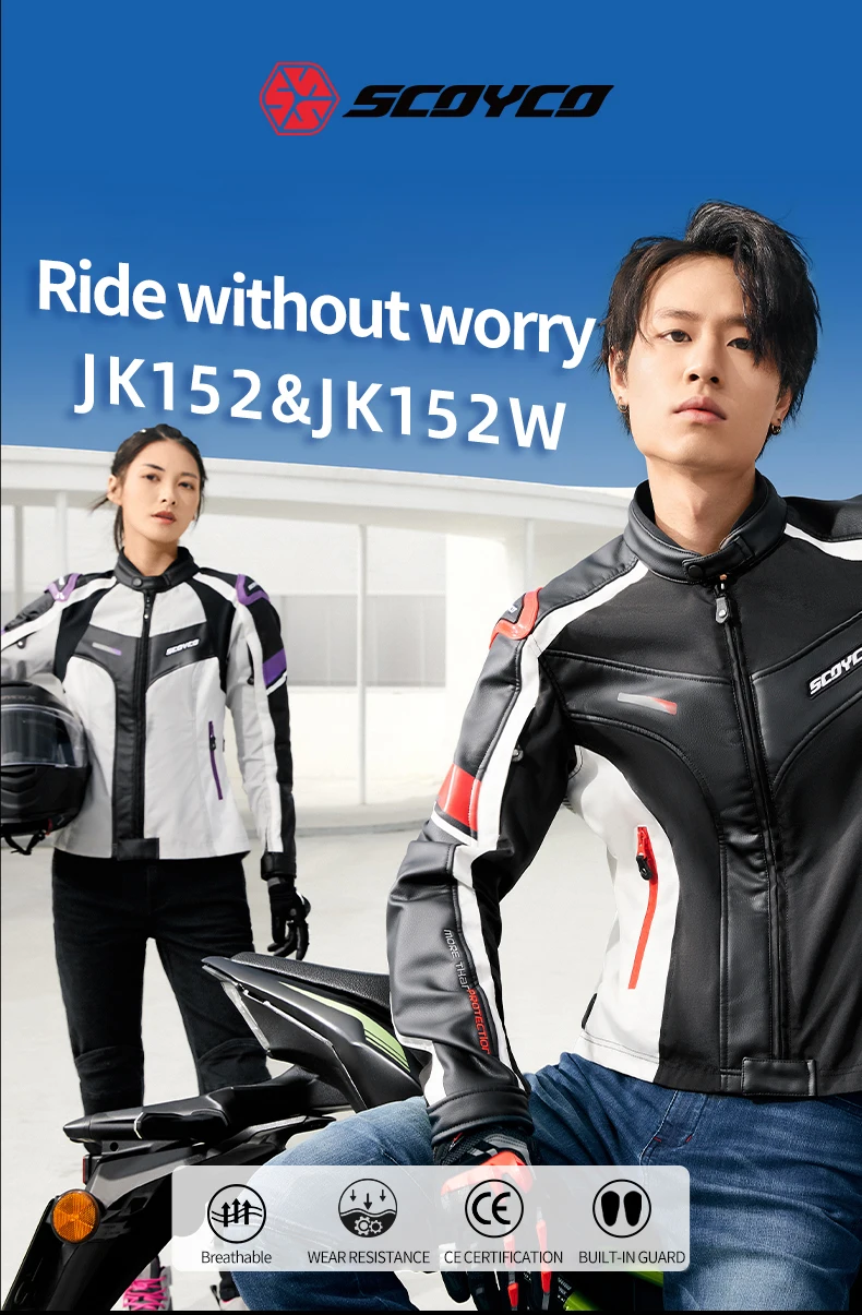Scoyco Fashion Design Motorcycle Jacket Slim Fit 7 Pcs Ce Protective ...