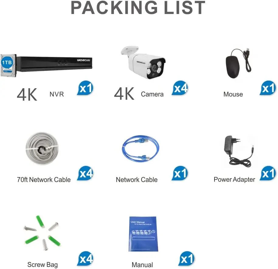 Best 4K NVR POE IP Cameras Set - Home Video Security Kits