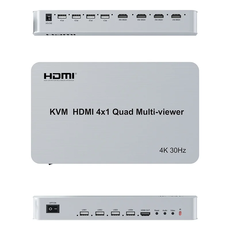 Factory Price 4k Kvm Hdmi 4x1 Quad Multi-viewer 4 In 1 Out Hdmi ...