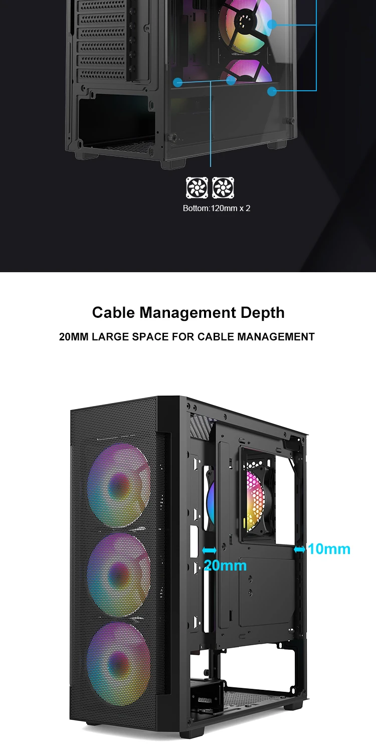 2024 New Trend PC Case - Tempered Glass Side Panel Gaming