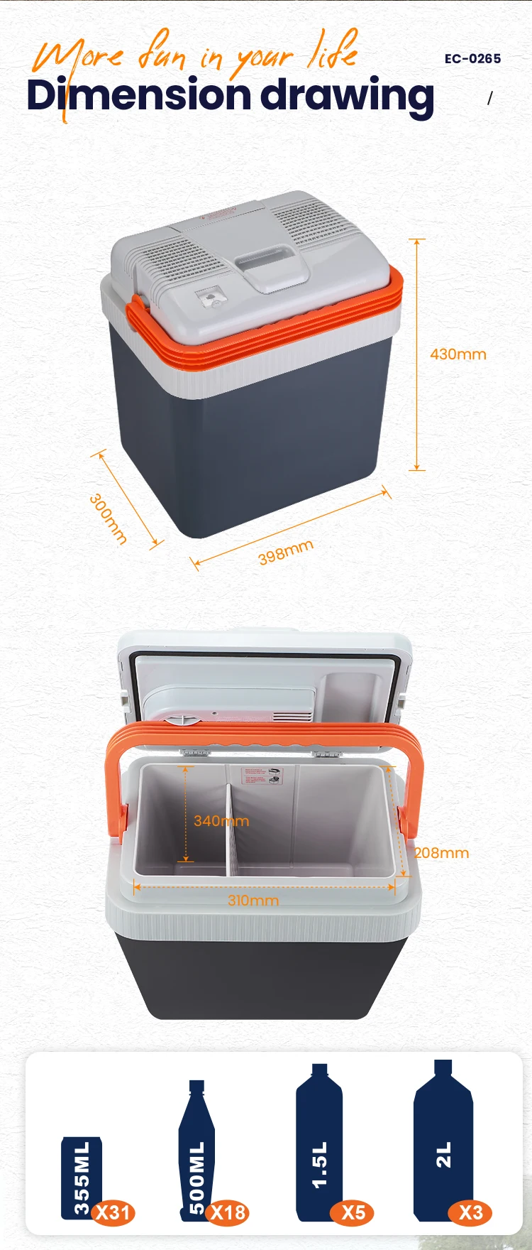Evercool Portable Cooler Box - 25L DC 12V Fridge Freezer