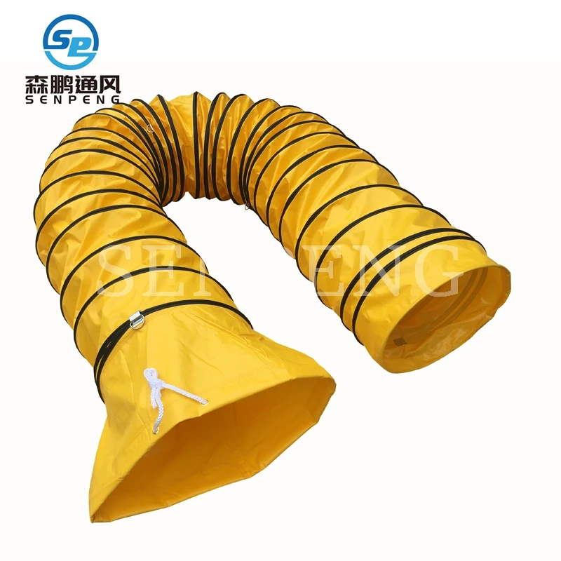 Yellow Flexible PVC Ventilation Air Ducting 12" 25ft