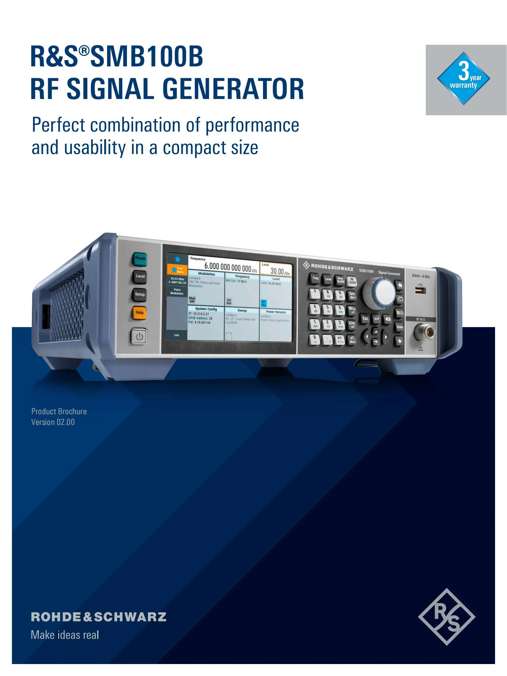 R&s Smb100b 8 Khz To 1 Ghz 3 Ghz Or 6 Ghz Analog / Rf Signal Generator ...