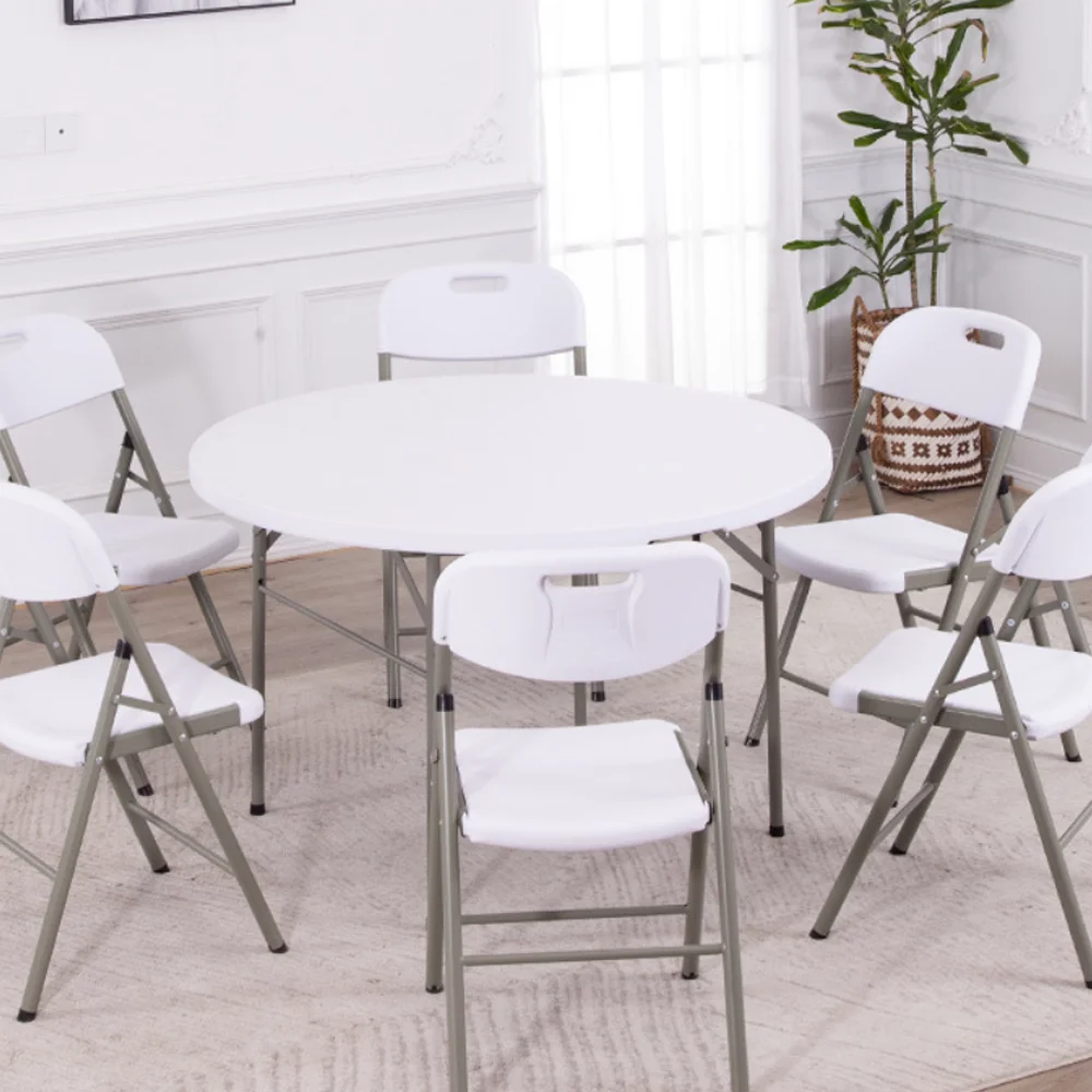 4ft Round Folding Table - Durable & Versatile for Outdoor