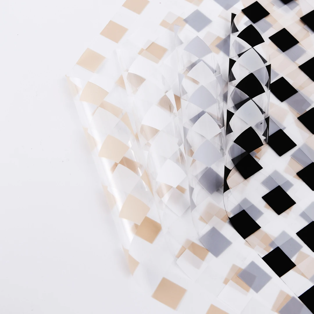 Calor Transparent Flower Wrapping Paper Creative Plaid Flower Wrapping ...