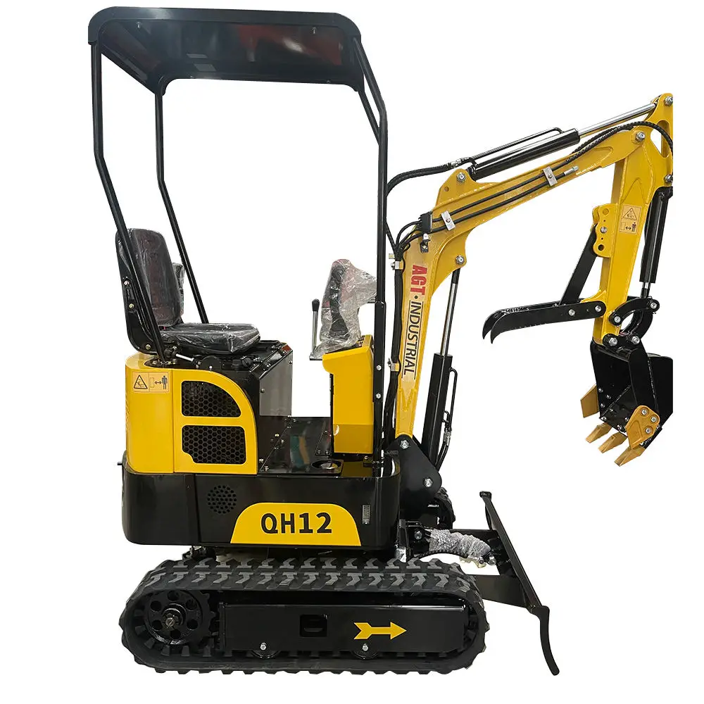 Chinese AGT 1 Ton Mini Crawler Excavators Smallest Digger QH12 Crawler ...