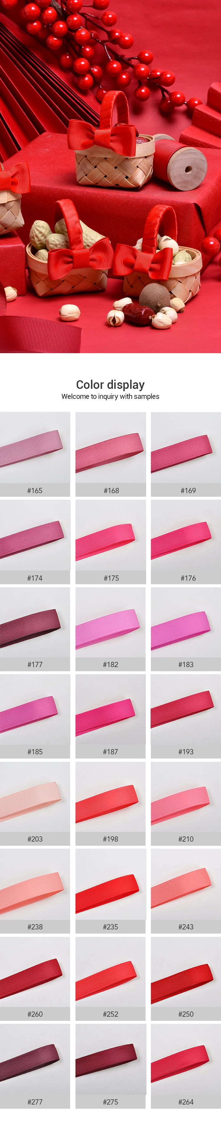 YAMA Factory 196 Colors - Stocked Polyester Grosgrain Ribbons