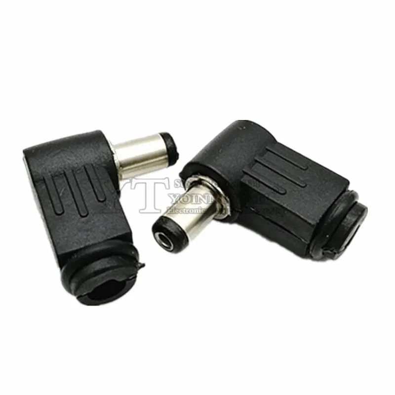 Male DC Power Plug Connector - 90 Degree L Shaped