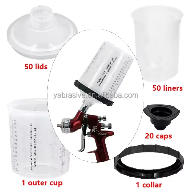 Auto Paint Gravity Feed Detachable Airbrush Cup Paint Spray Cup for Car ...