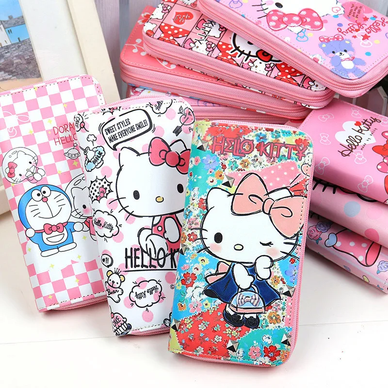 Cute Kids Kuromi Wallets Kids Cartoon Pu Purses Card Holder Sanrio Coin ...