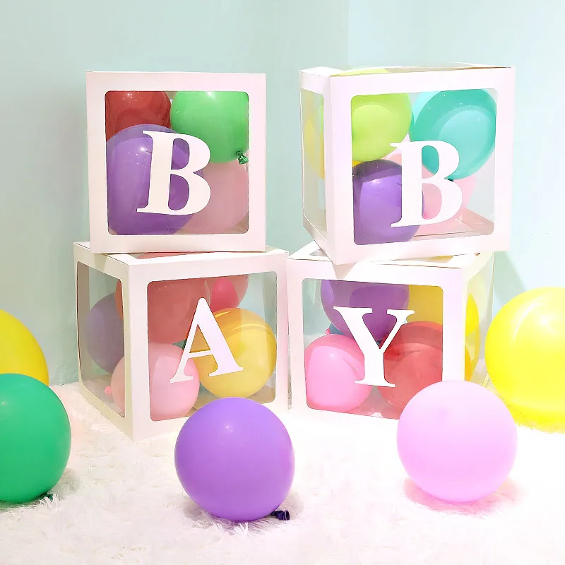 Expoon Colorful Balloon Accessories Baby Love Balloon Box Gift Box For ...