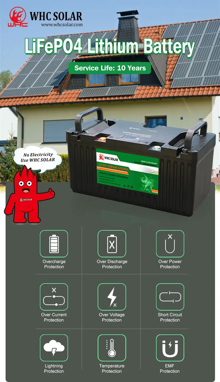 Whc Solar Batterie 12v 24v 48v 100ah 200ah 300ah Lifepo4 Lithium Iron Phosphate Battery Solar ...