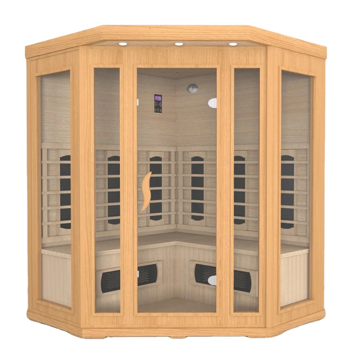 Indoor 4 Person Corner Far Infrared Dry Wood Sauna Room With Control Panel| Alibaba.com