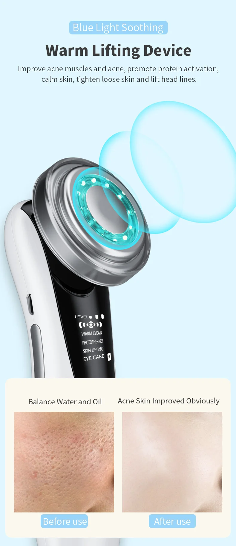 2024 Iontophoresis Machine Facial Vibration Photon Skin Rejuvenation ...