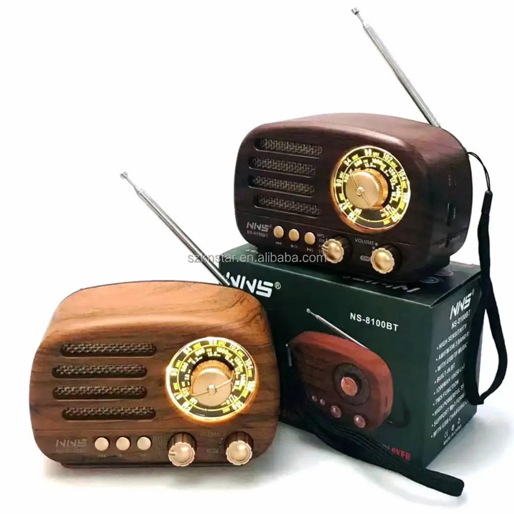 Ns-8100bt Small Size Usb Charge Wooden Radio Am Fm Sw With Usb/tf Input ...