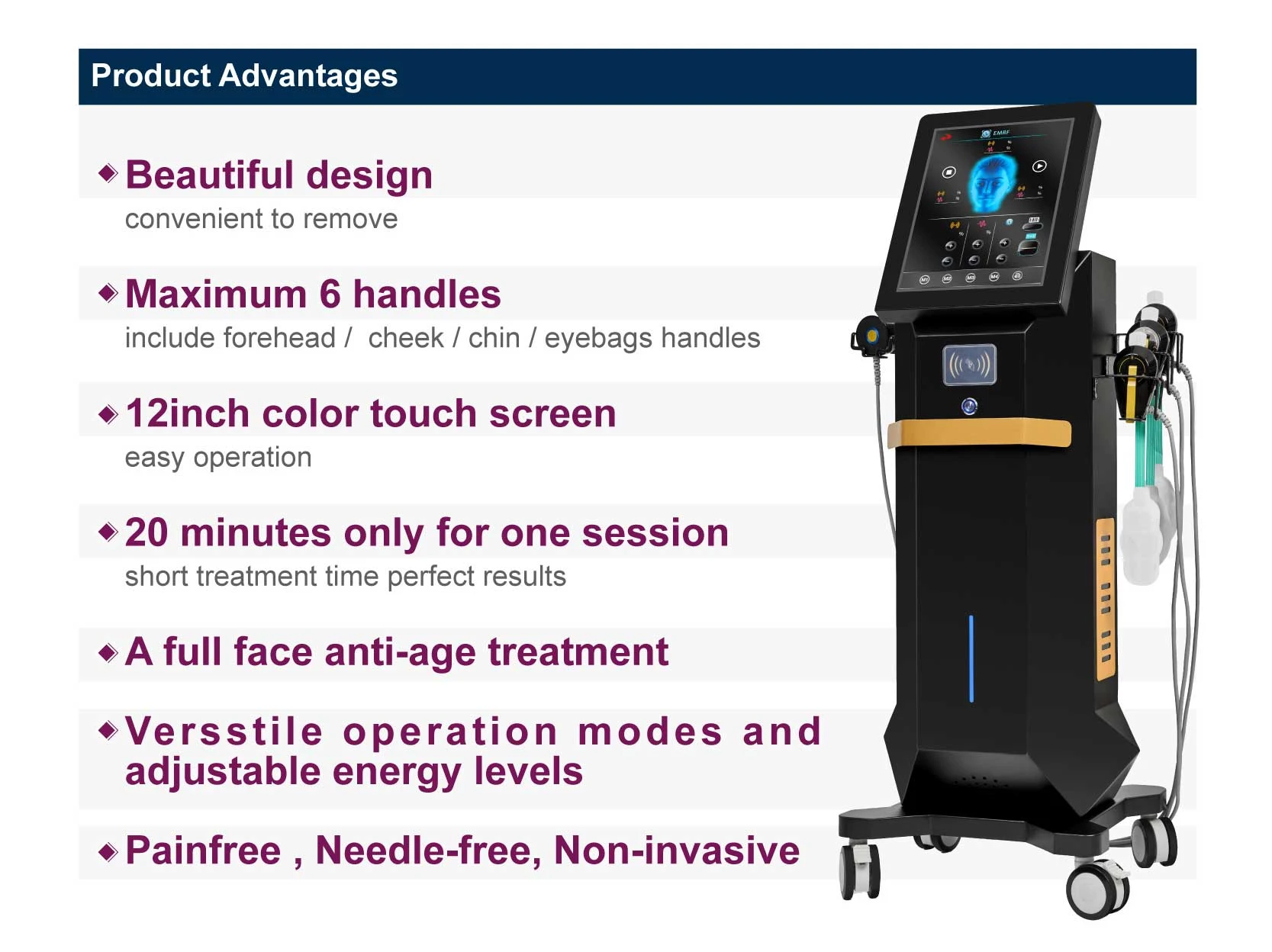 Ems Rf Wrinkle Removal Skin Lifting Full Face Firming Increase Collagen ...