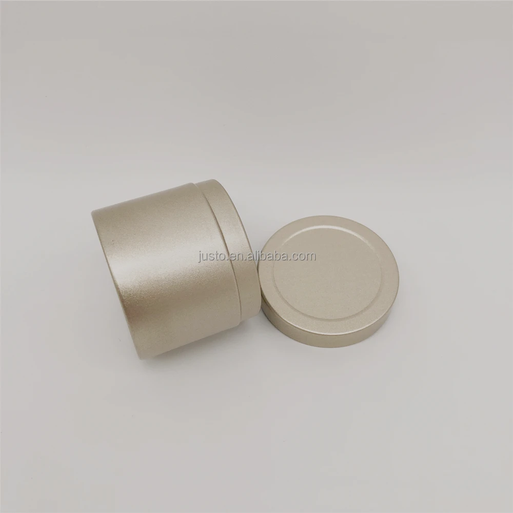 40ml Light Gold Tea Storage Container Box Candle Tin Can Aluminum Jar ...