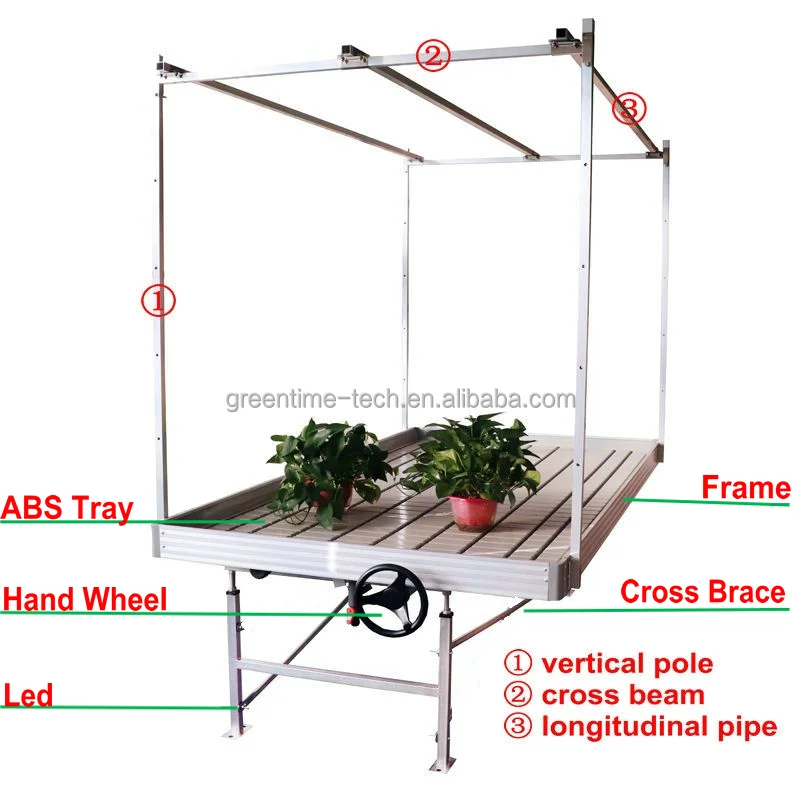 Hydroponics 4x8 Abs Growing Tray Rolling Bench Ebb Flood Table - Buy ...