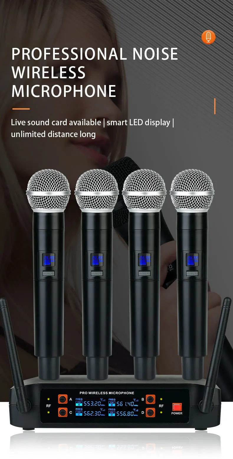 Professional Wireless Microphone Uhf Professional With CE Certificate ...