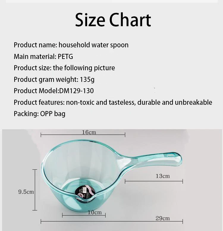 Kitchen Ladles Water Scoop Plastic Water Ladle Thicken Bath Ladle ...