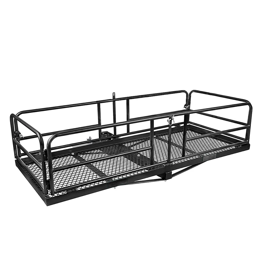 Heavy Duty Folding Cargo Carrier Rear Luggage Basket Rack SUV Hitch ...