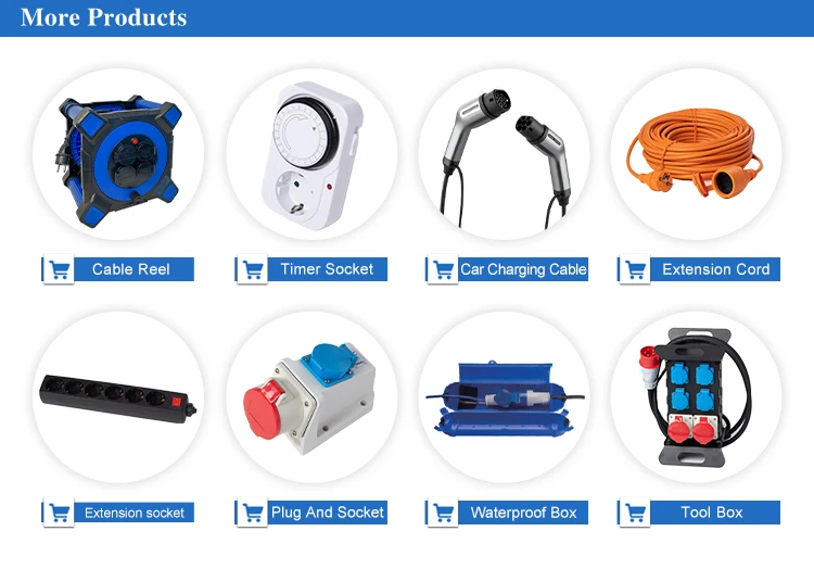 Multi Function French 40m 50m Extension Cord Drum Metal Electric Socket ...