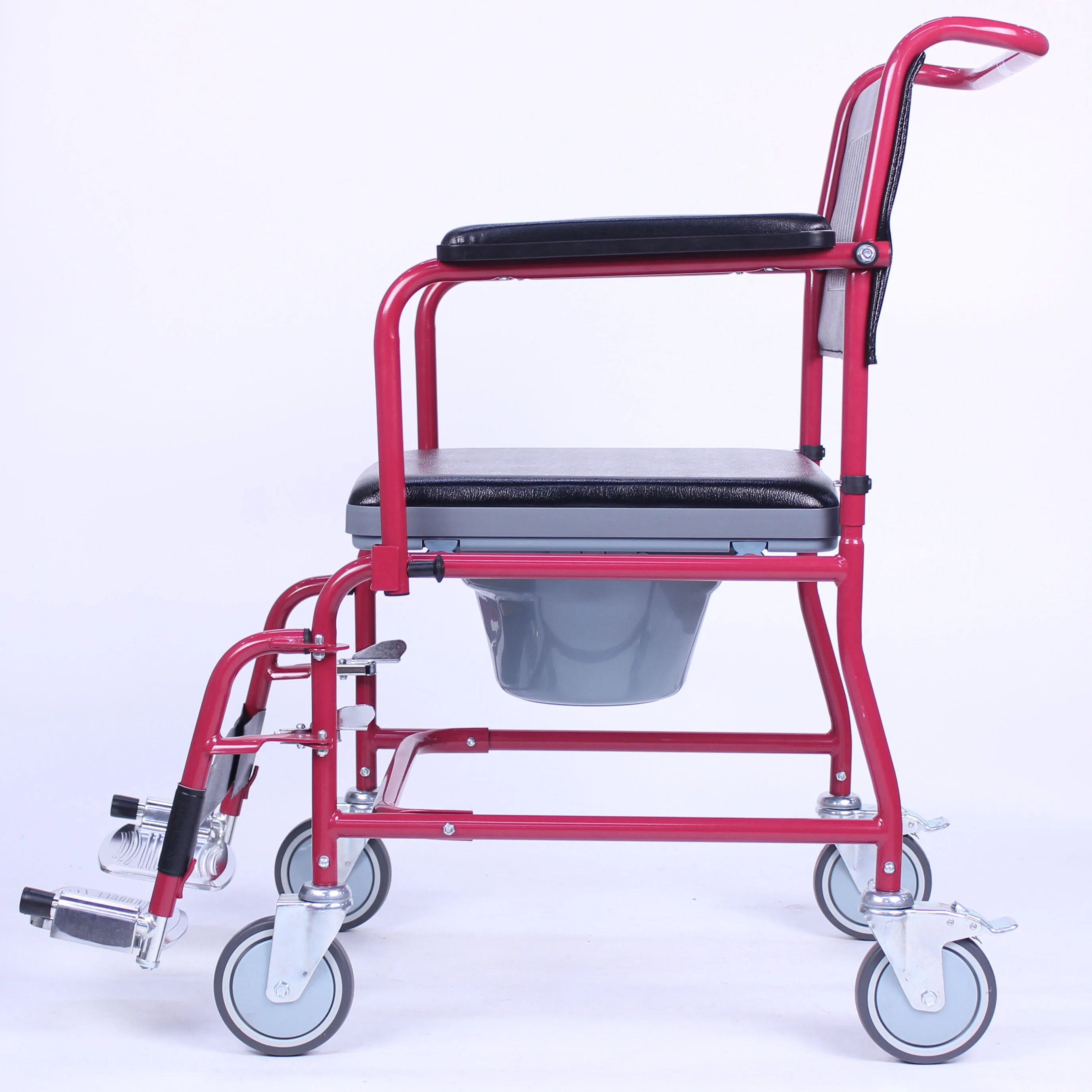 DY02692E Commode Chair - Portable Folding Wheelchair for Bathrooms