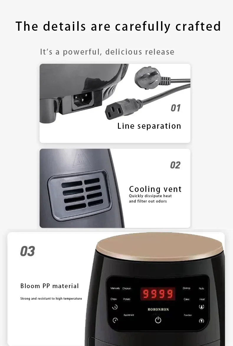 Crest Digital Air Fryers with Timer in Stock Silver Smart 3L 4.5L 5L 8L ...