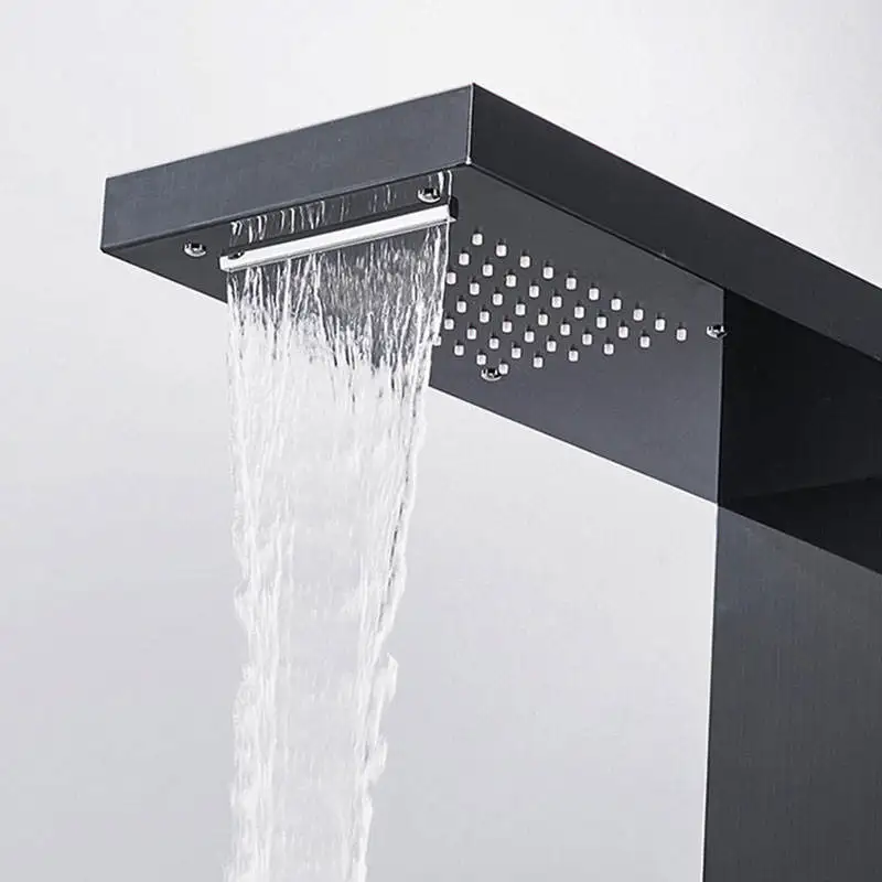 Stainless Steel Wall Mounted LED Waterfall Shower Plate System