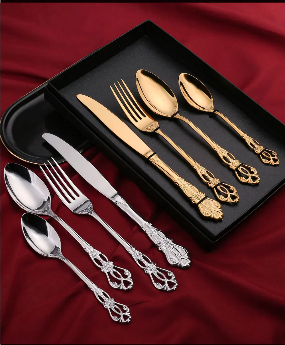 Wholesale Luxury Antique Handle Stainless Steel Vintage Silverware ...