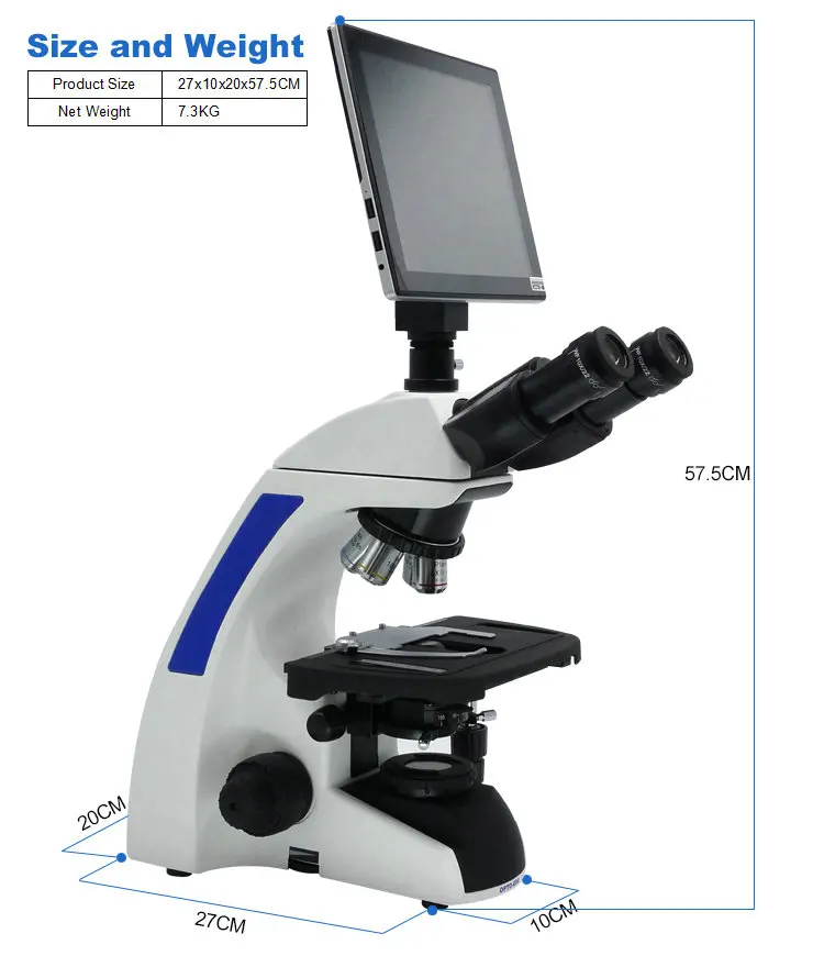 Laboratory Biological Microscope with Camera & LCD Screen